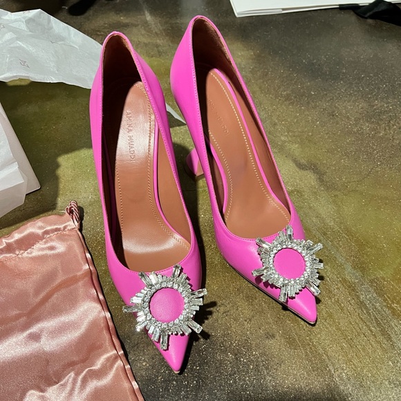 Amina Muaddi | Shoes | Amina Muaddi Barbie Pink Begum Heels Worn Once ...